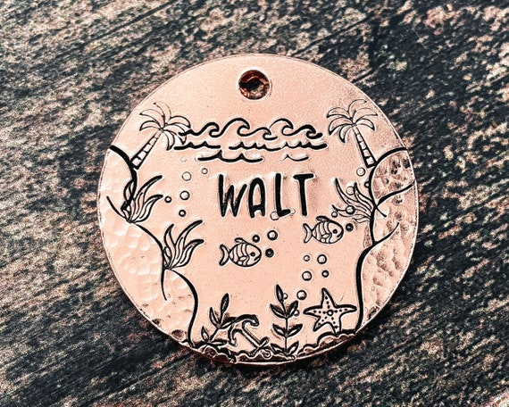 Ocean Dog Id Tag With Fish Dog Tag for Dogs Personalized - Etsy