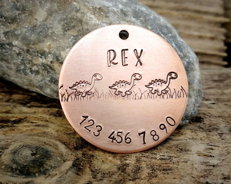 Dog Tag With Phone Number, Handstamped - Etsy