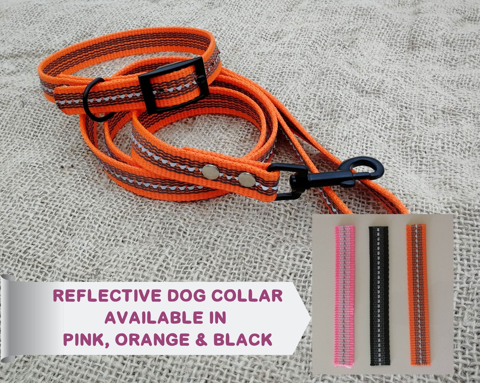 Reflective Dog Collar and Leash Set, Safety Lead and Collar for ...