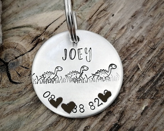 Dog Tag With Phone Number Handstamped - Etsy