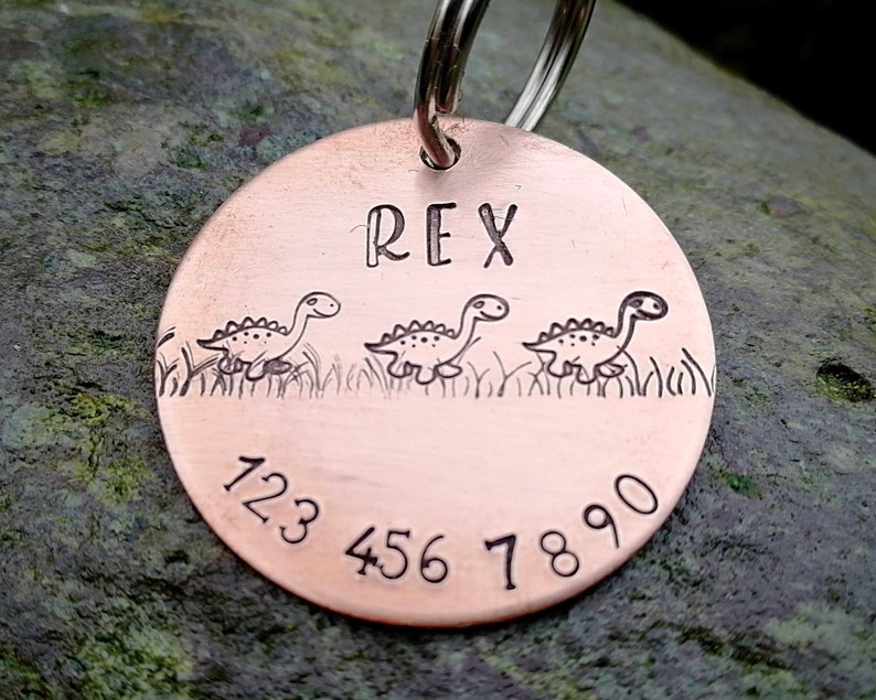 Dog Tag With Phone Number Handstamped - Etsy