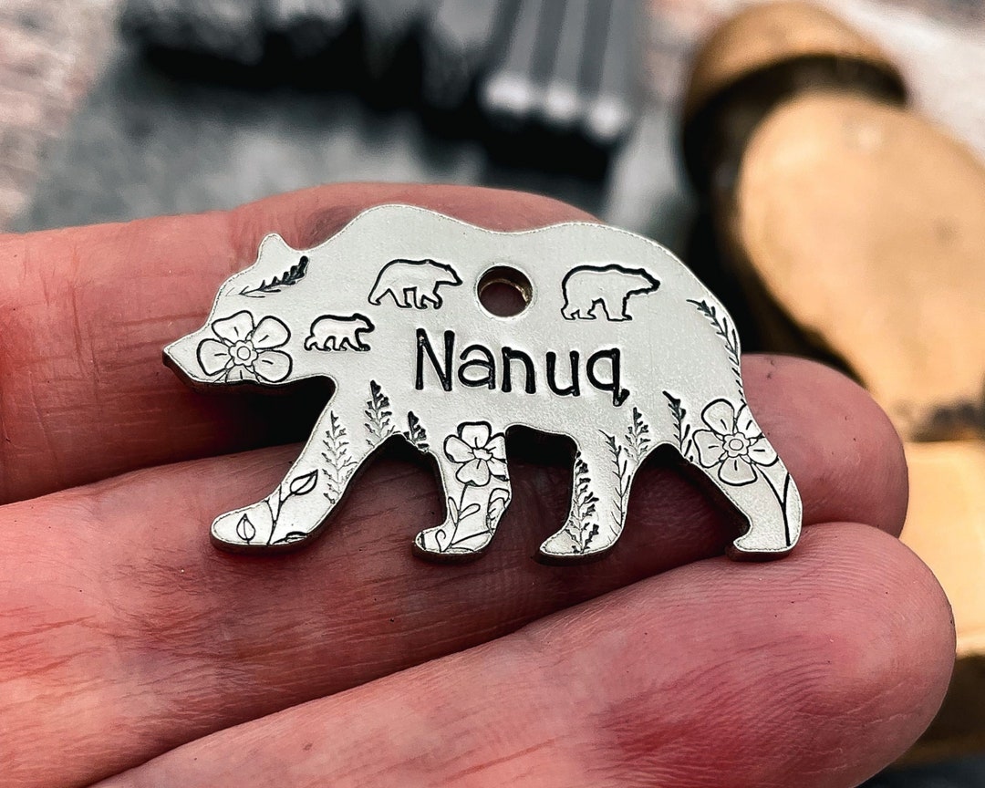 Bear Dog Tag, Dog Tag for Dogs Personalized, Cute Pet Tag With Bear ...