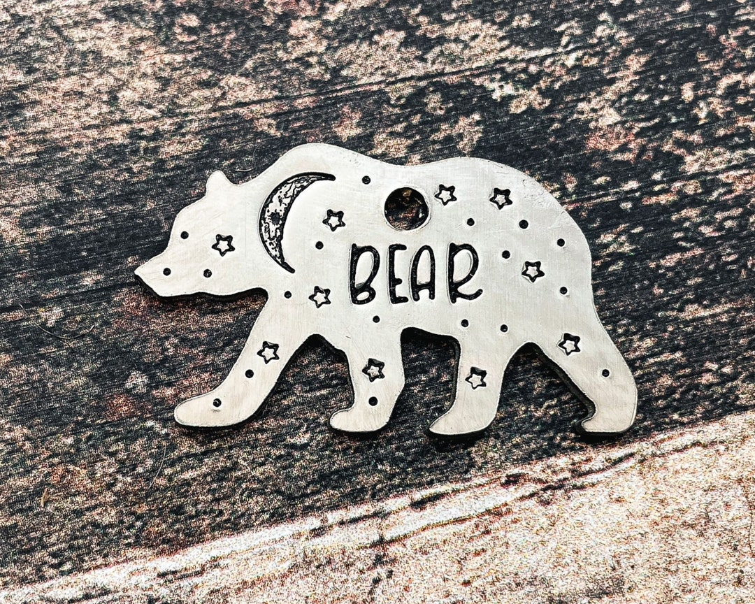 Bear Dog Tag for Dogs Personalized With Phone Number Custom Dog Name ...