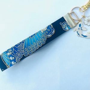 Kawaii Keyfob, Japanese Butterfly Wristlet Wave Kimono Ribbon Style Koi ...