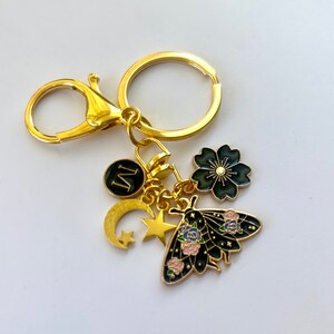 Japanese Luna Moth Keychain, Kawaii Keyring Star Moon Cosmic Butterfly ...