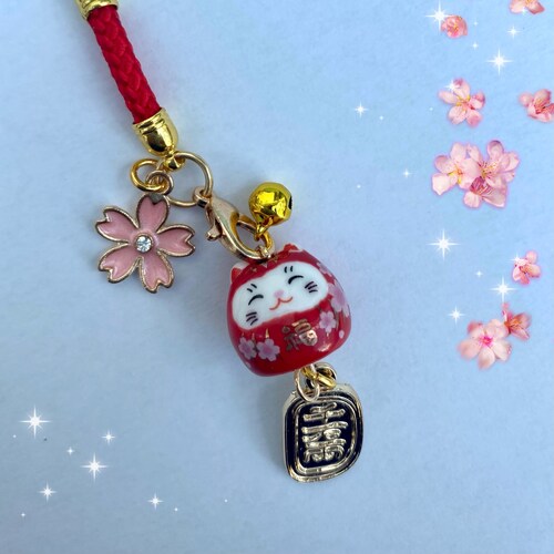 Lucky Cat Phone Charm - Etsy