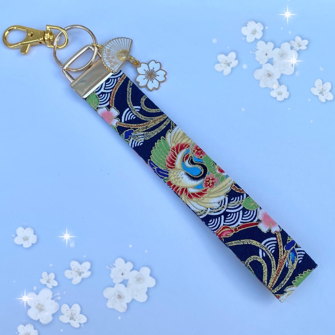 Kawaii Japanese Keyfob Wrist Strap Peacock Keyring Keychain - Etsy