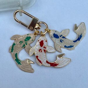 Koi Fish Keychain, Trio Japanese Lucky Carp Charm Keyring - Etsy