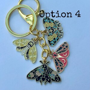 Japanese Luna Moth Keychain, Kawaii Keyring Star Moon Cosmic Butterfly ...
