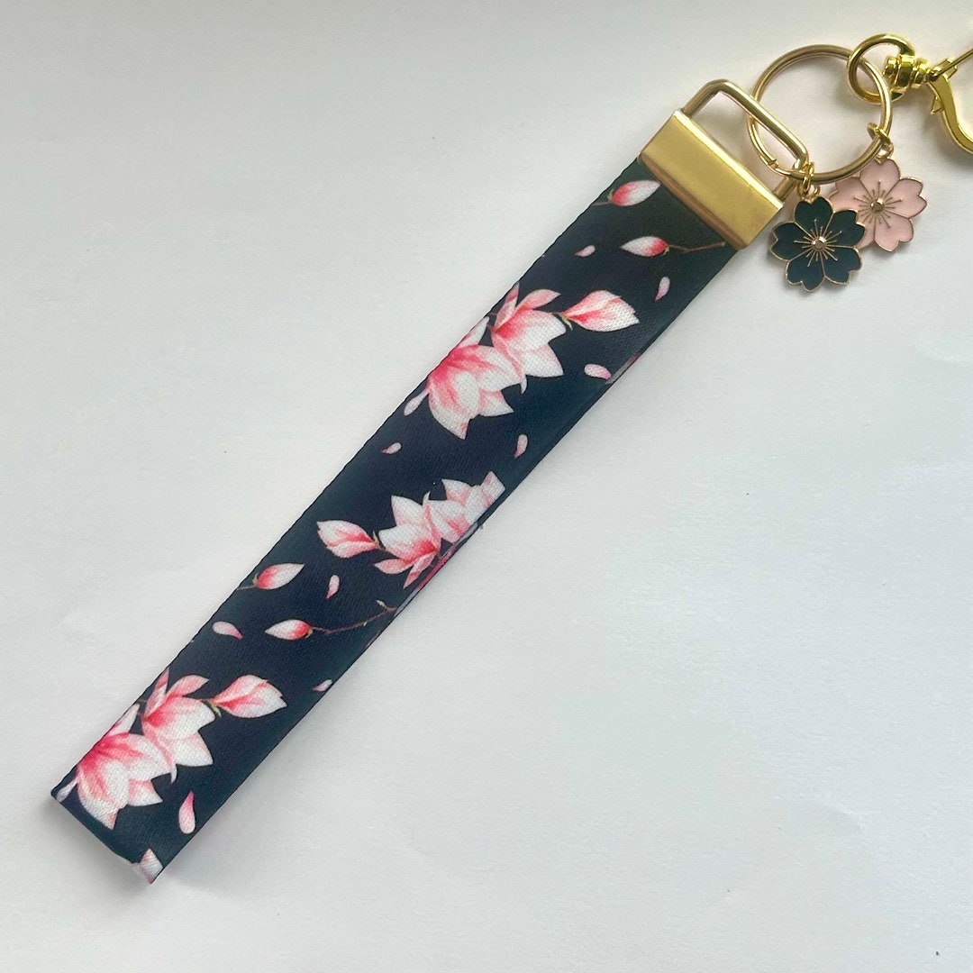 Japanese Sakura Satin Wristlet Phone Strap , Kimono Kawaii Ribbon ...