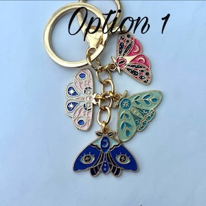 Japanese Luna Moth Keychain, Kawaii Keyring Star Moon Cosmic Butterfly ...
