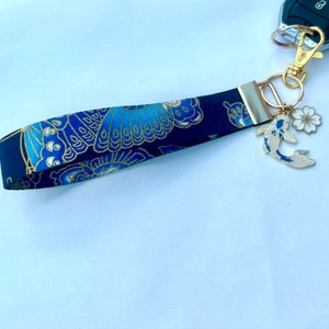 Kawaii Keyfob, Japanese Butterfly Wristlet Wave Kimono Ribbon Style Koi ...