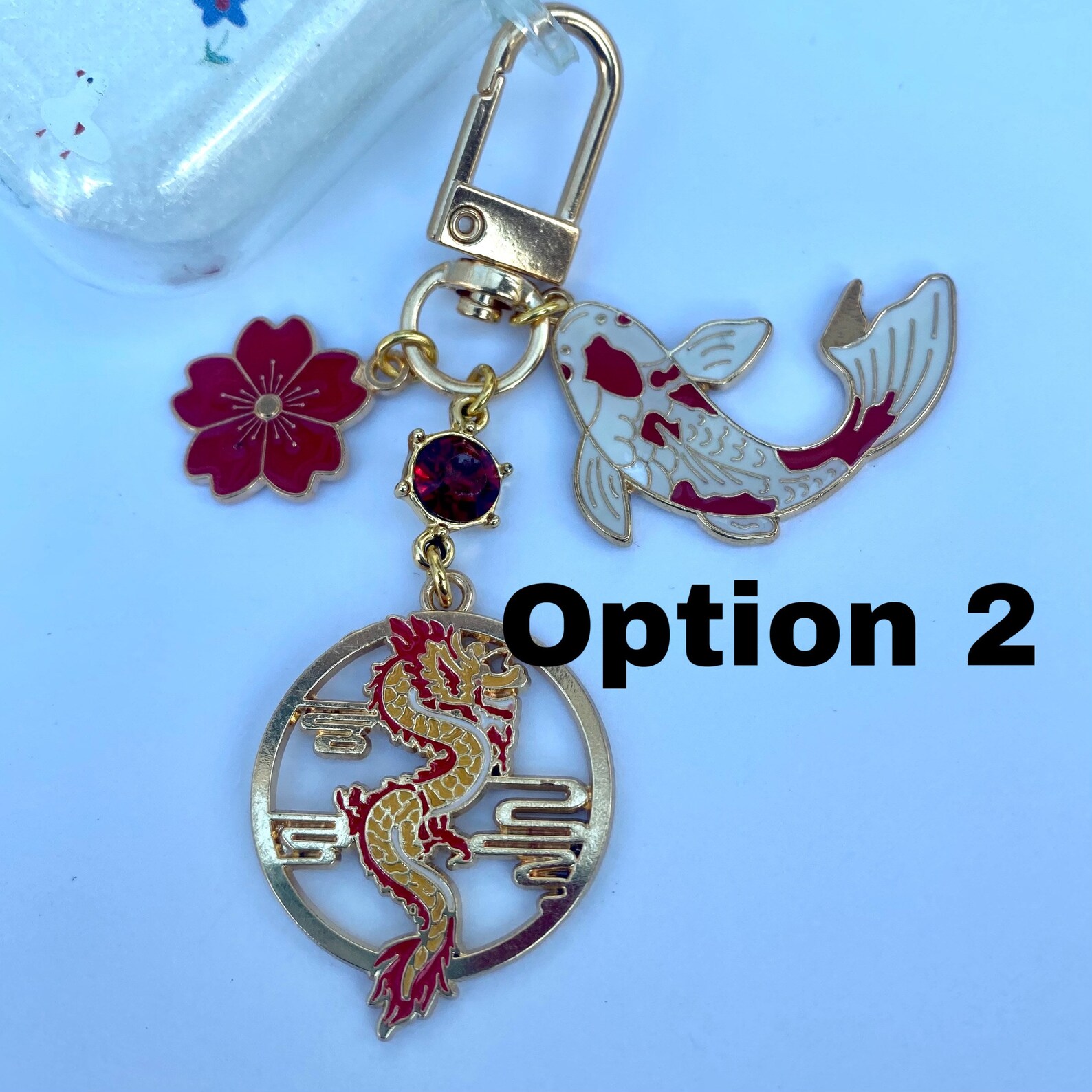 Keyring Chinese Dragon Red Lantern Phone Case Charm Red Koi - Etsy