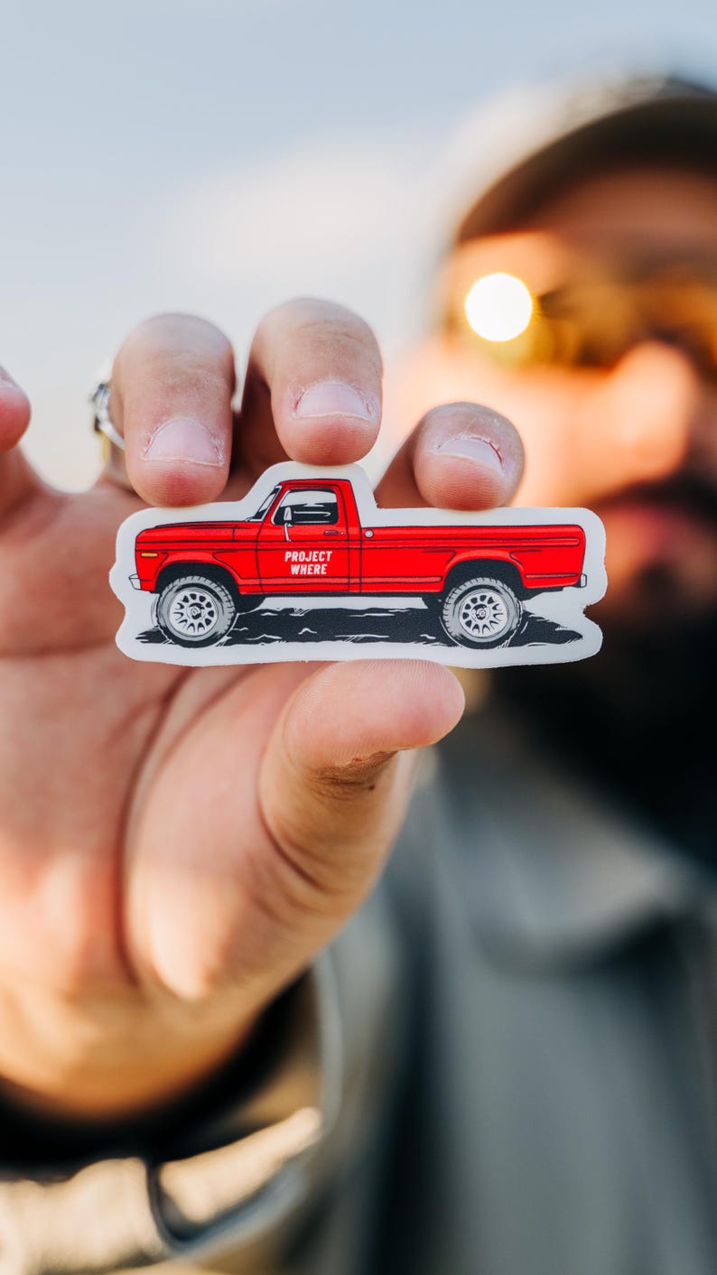 Red Truck Durable Die Cut Sticker. F100 Car Sticker. Vintage Ford Decal ...