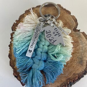 Handmade Metal Stamped Graduation “class Of” Keychain - Graduation Gift ...