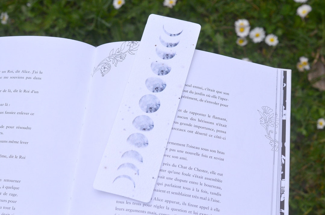 Moon Bookmark to Plant. Moon Phases Seeded Bookmark. Moon Card to Plant ...