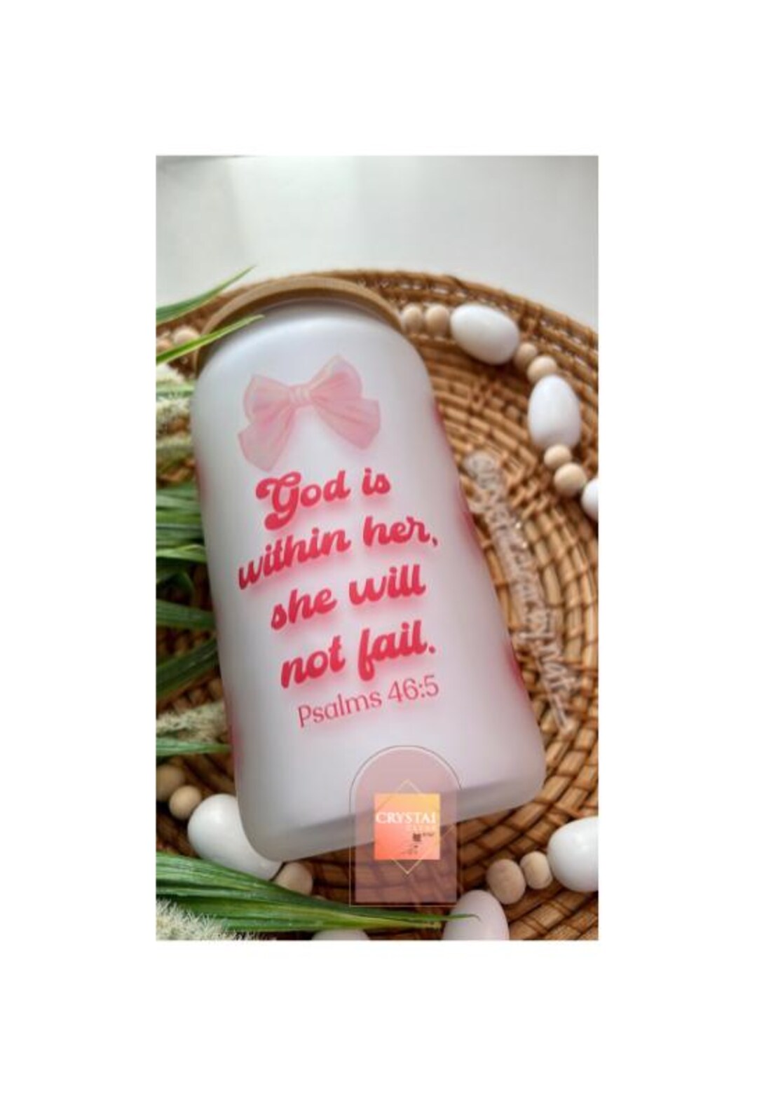 God is Within Her | Faith Glass Cans | 16oz Libbey With Bamboo Lid and ...