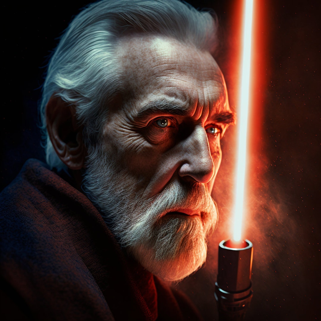 Count Dooku Art Set of 4, Digital Art Print, AI Generated, Square, AI ...