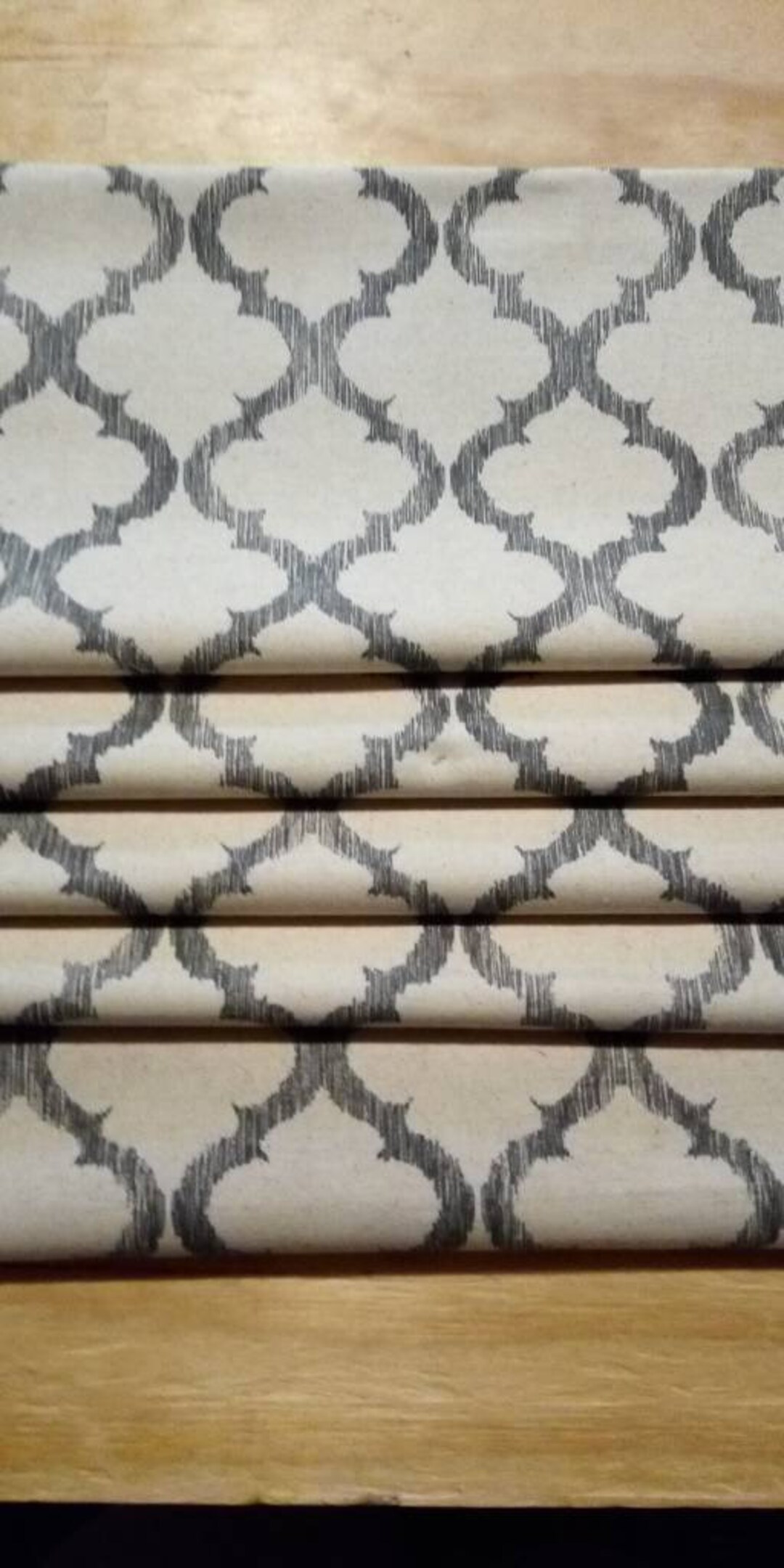 Custom Flat Roman Shade Black Lines With a off White Background Made to ...