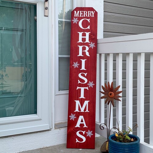 Merry Christmas Porch Sign Farmhouse Sign Holiday Decor - Etsy