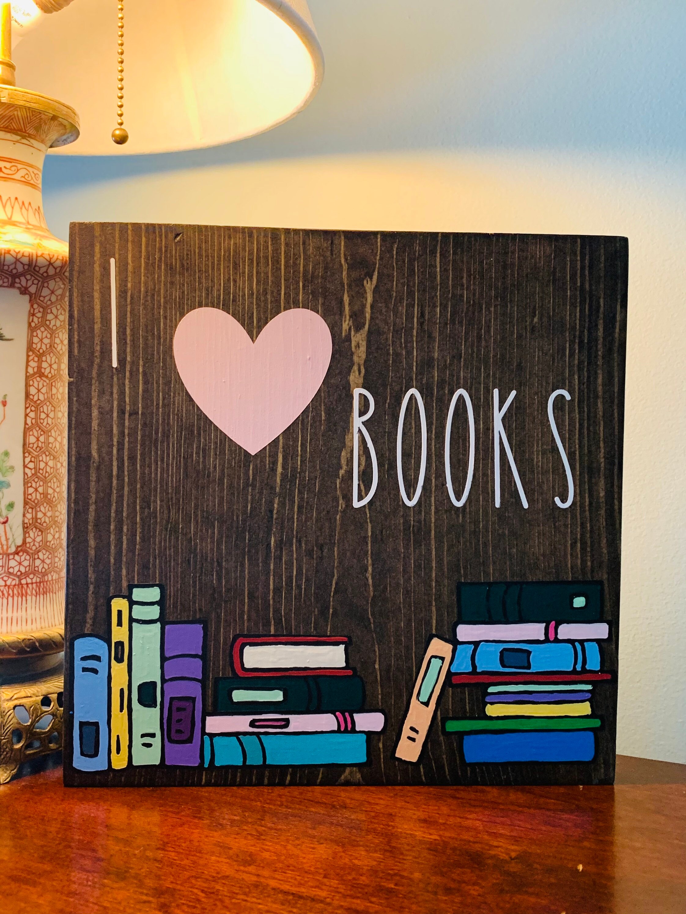 I Love Books Sign Small Reading Sign Book Sign Decor. Book | Etsy
