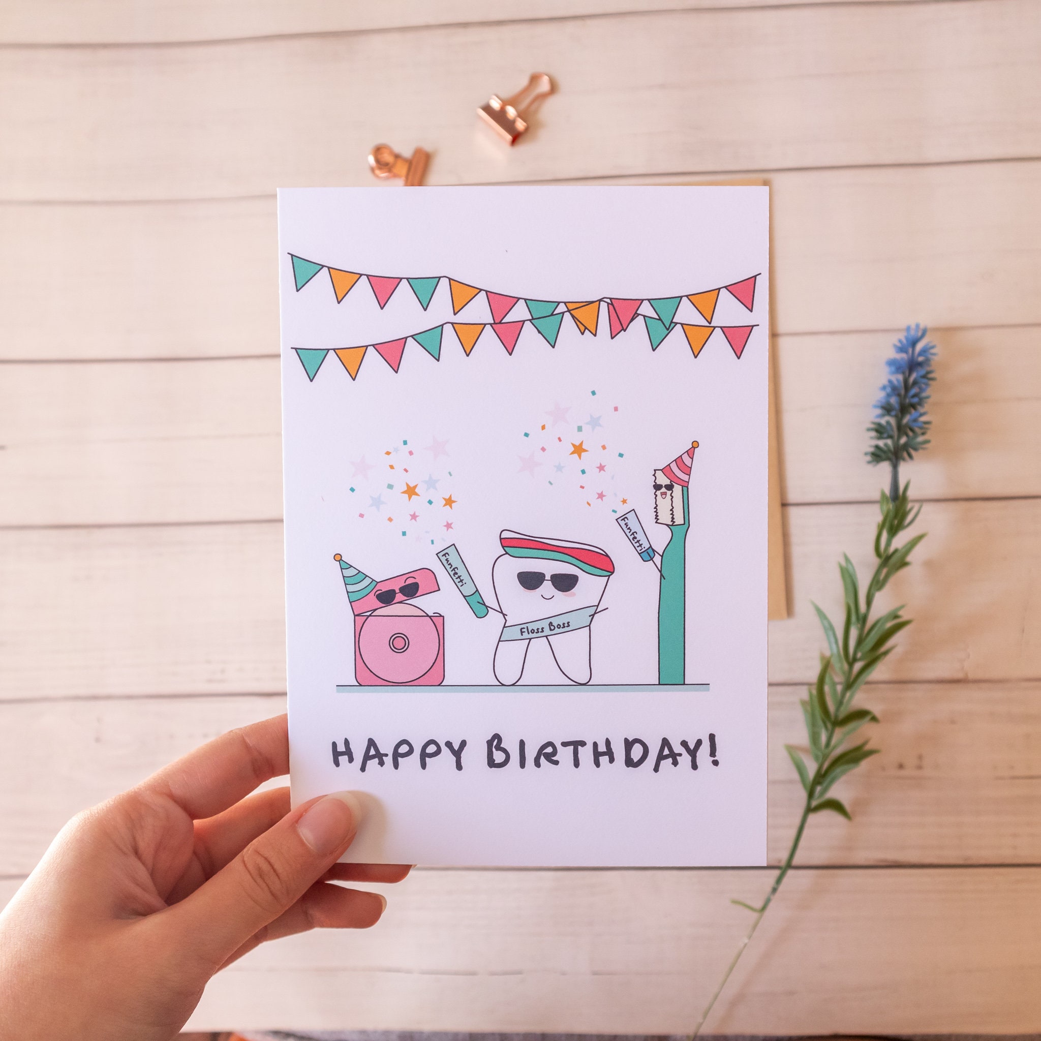 Dental Birthday Card Dental Hygienist Card Dental | Etsy