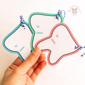 Tooth-shaped Gift Tags | Bundle-pack | Dental Hygienist Gift | Gift Tag ...