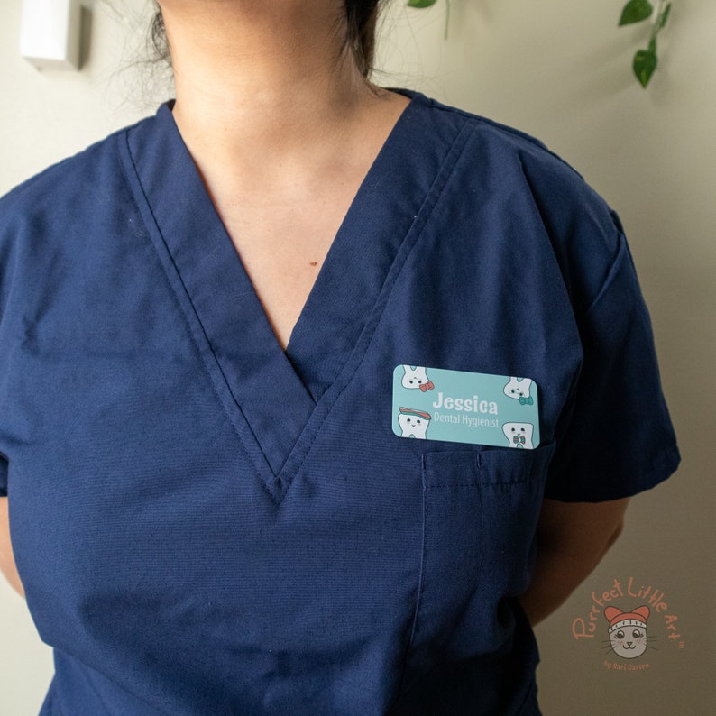 Custom Dental Name Tag | Cute Tooth Design, Dentist Gift - Etsy