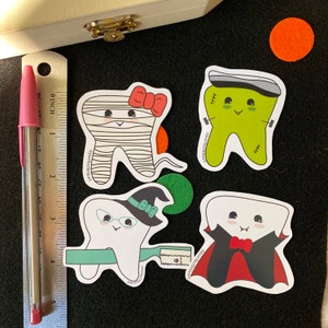 Tooth Halloween Sticker Pack | Dental Hygienist Halloween Stickers ...