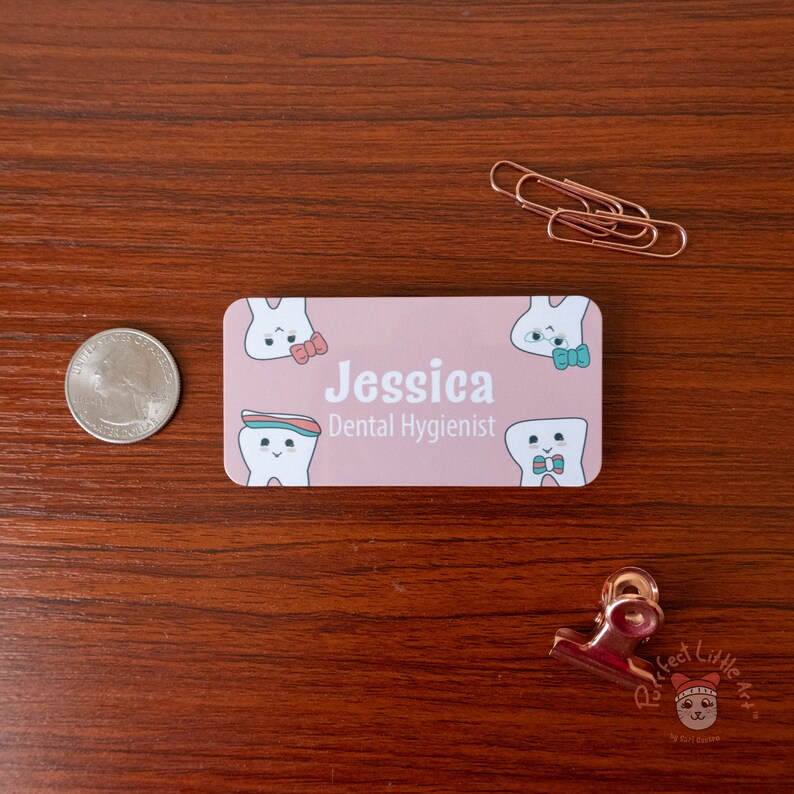 Custom Dental Name Tag | Cute Tooth Design, Dentist Gift - Etsy