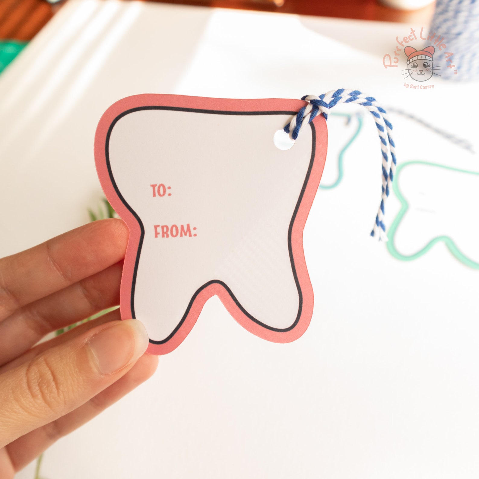 Tooth-shaped Gift Tags | Bundle-pack | Dental Hygienist Gift | Gift Tag ...