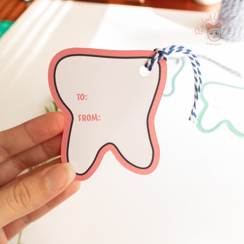 Tooth-shaped Gift Tags | Bundle-pack | Dental Hygienist Gift | Gift Tag ...