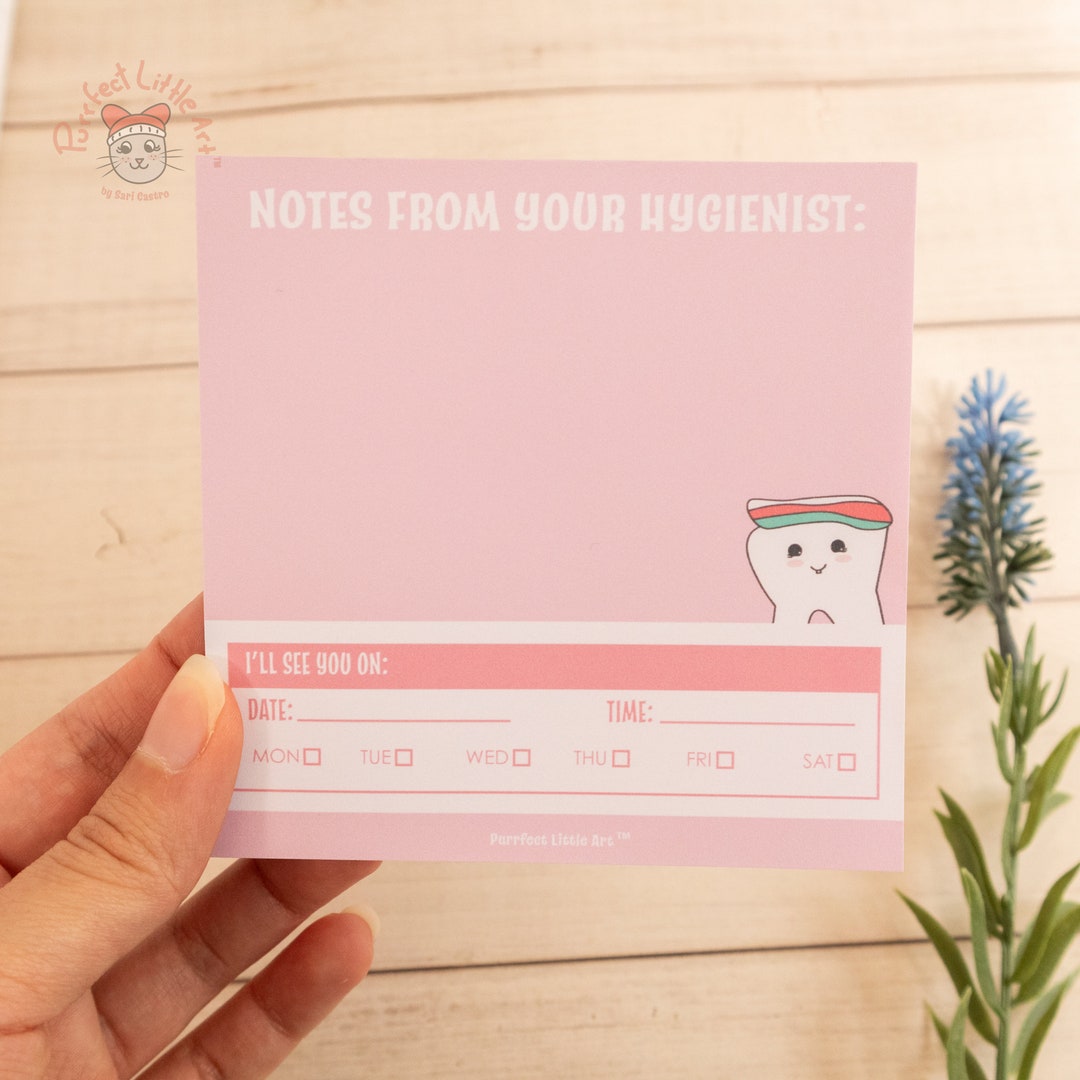 Hygienist Notes Notepad: Dental Appointment Reminder (4x4/4x5) - Etsy