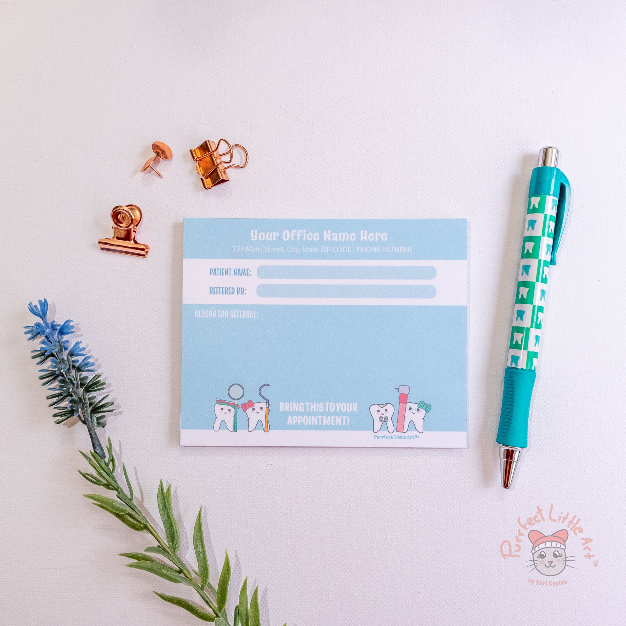 Personalized Dental Referral Notepad: Pediatric Dentist Office - Etsy
