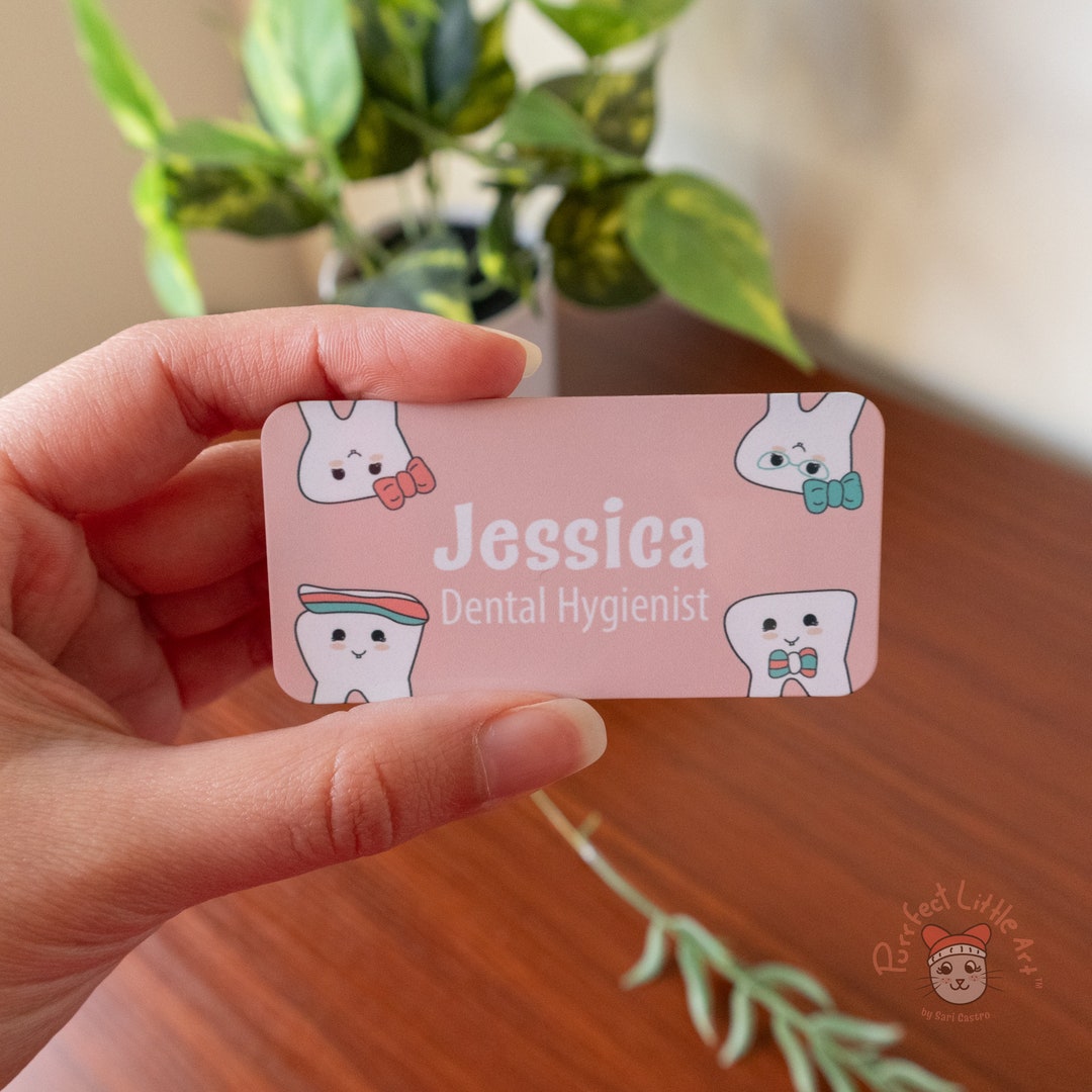 Custom Dental Name Tag | Tooth ID Tag | Dentist Gift | Dental Hygienist ...