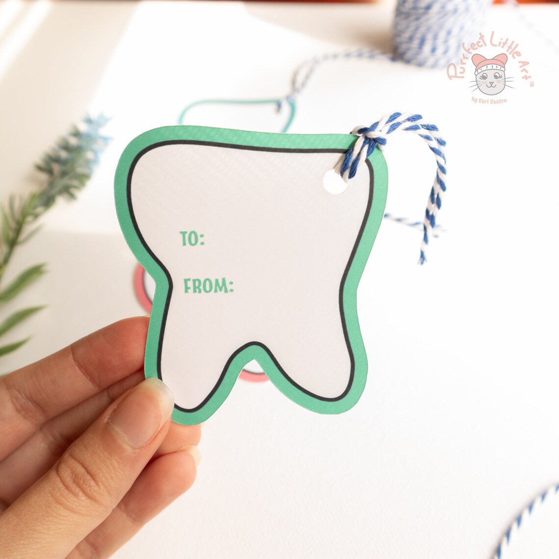 Tooth-shaped Gift Tags | Bundle-pack | Dental Hygienist Gift | Gift Tag ...