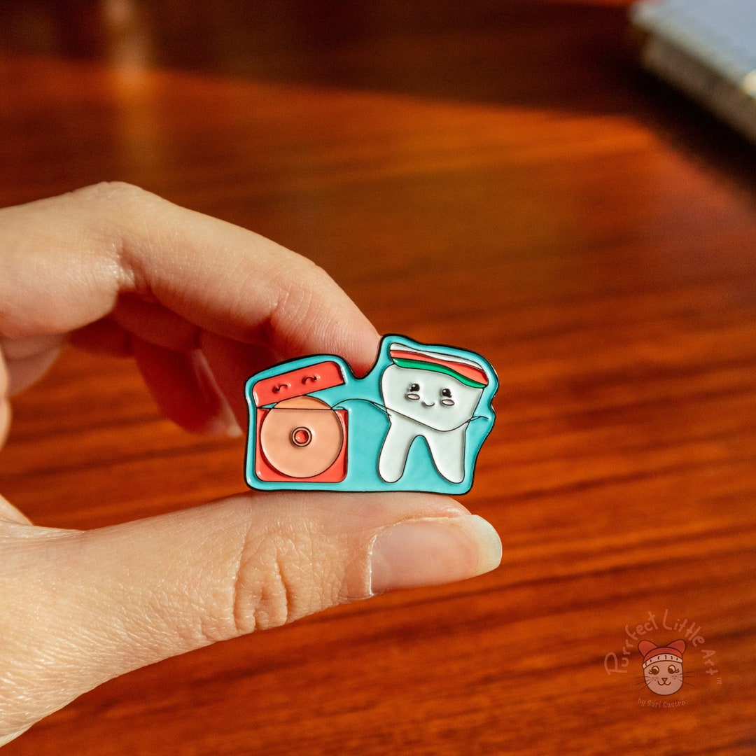 Floss Boss Pin | Tooth Enamel Pin | Dentist Gift | Dental Hygienist ...
