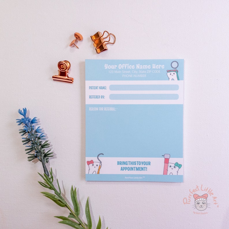 Personalized Dental Referral Notepad: Pediatric Dentist Office - Etsy