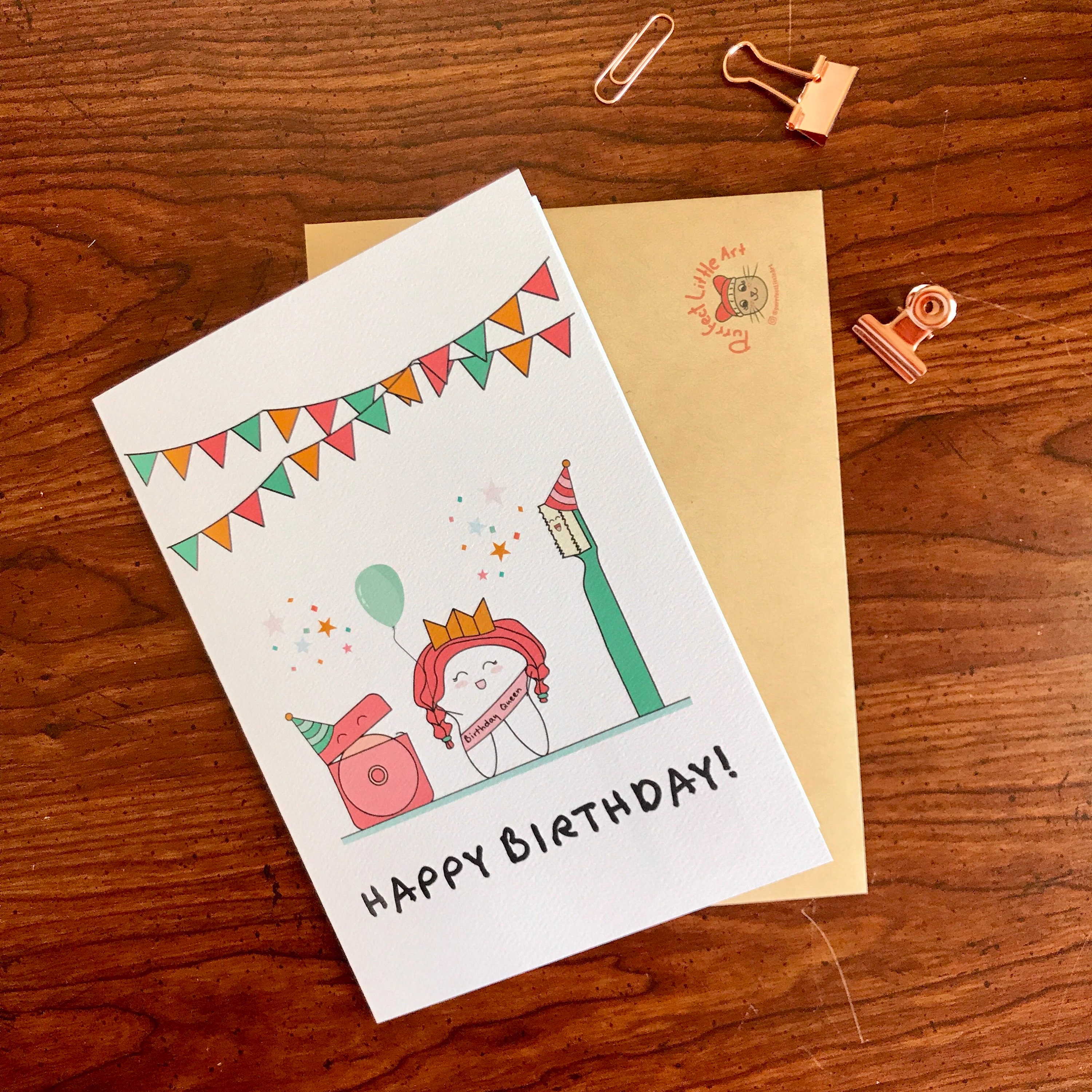 Dental Birthday Card Tooth Card Dentist Card Dental | Etsy