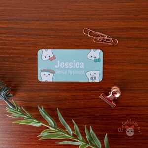 Custom Dental Name Tag Tooth ID Tag Dentist Gift Dental Hygienist ...