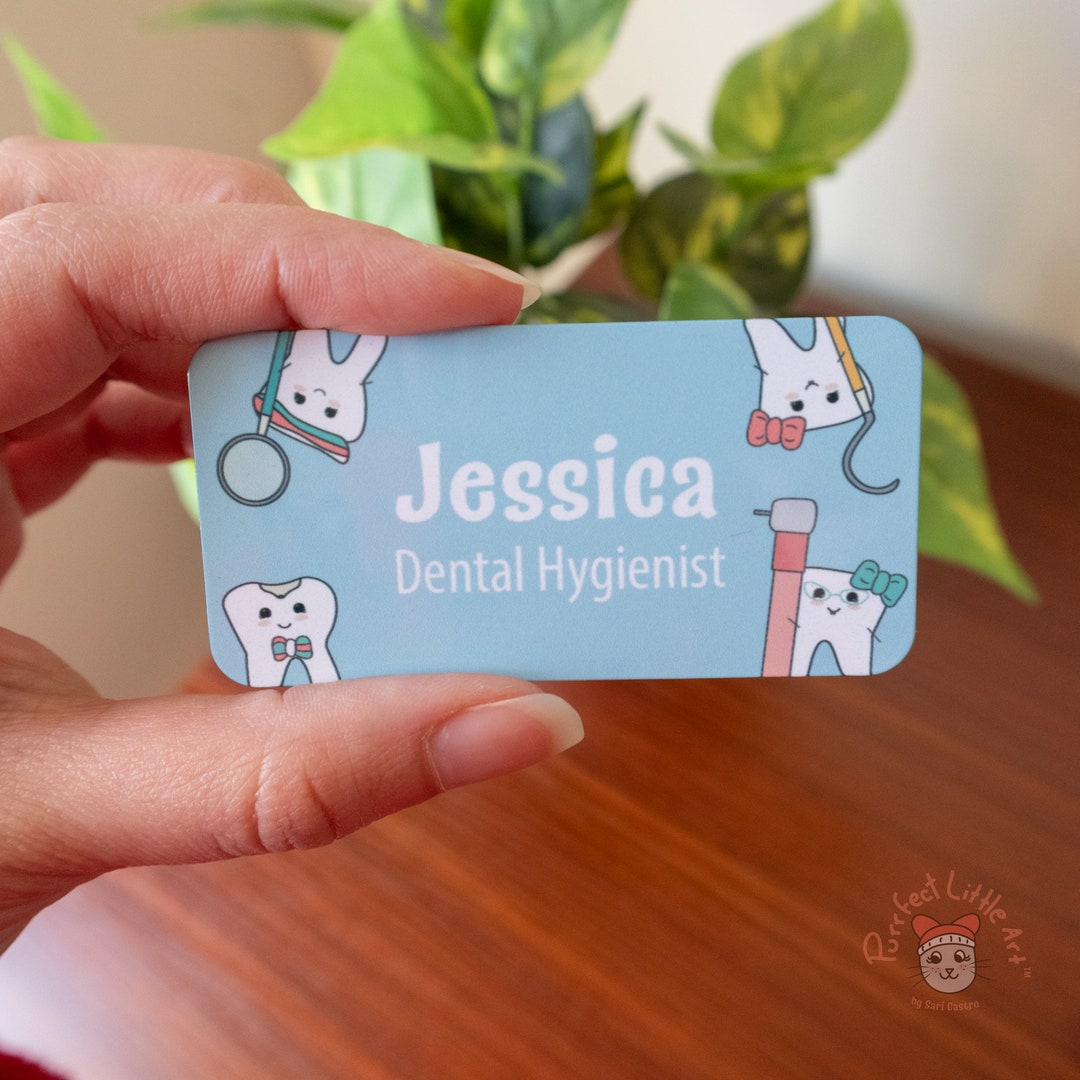 Custom Dental Name Tag: Dentist, Hygienist, Assistant Gift - Etsy