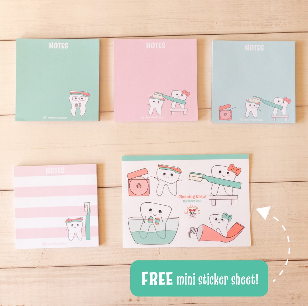 Dental Hygiene Notepads Bundle | 4-pack | NOT Sticky Notes | Dental ...