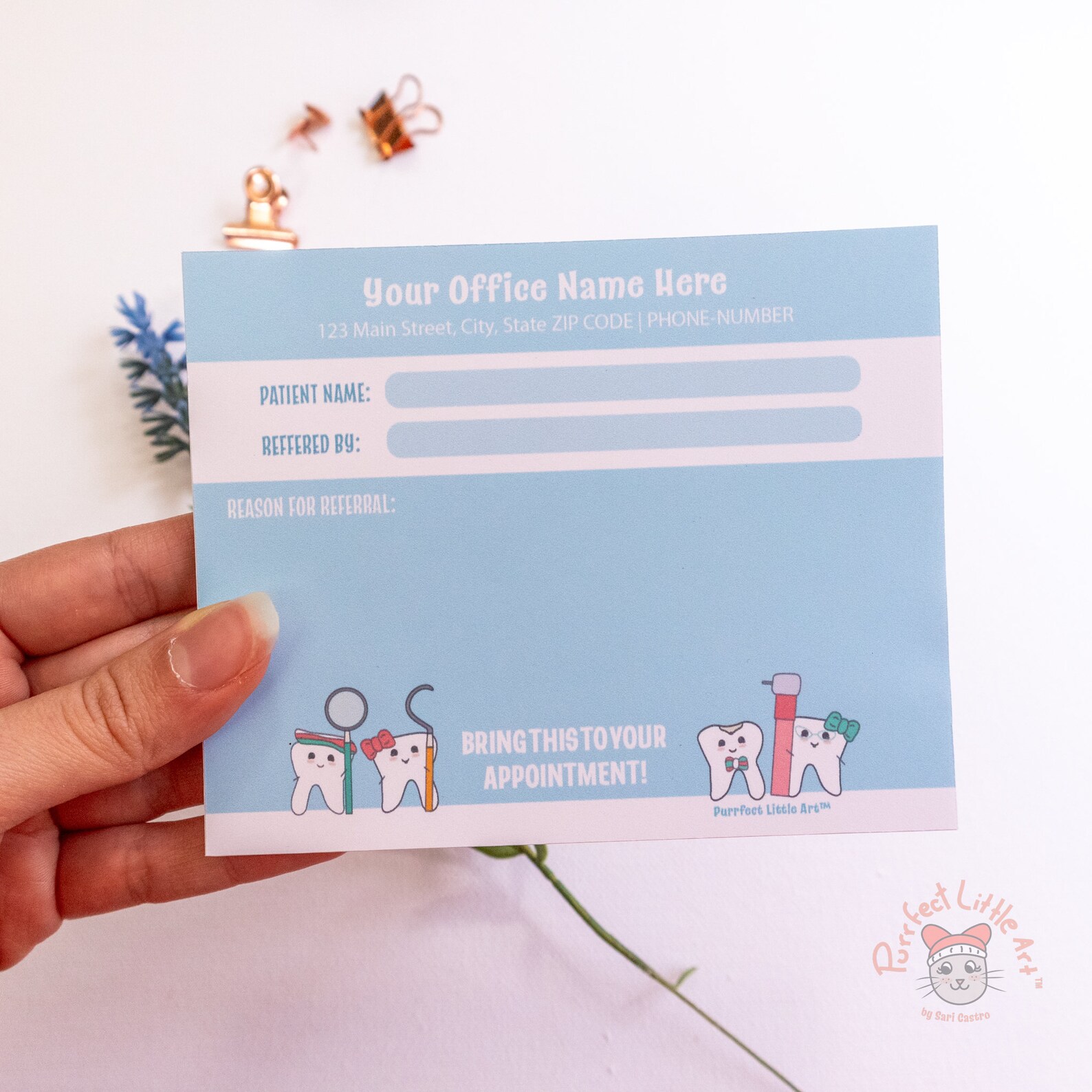 Personalized Dental Referral Notepad: Pediatric Dentist Office - Etsy