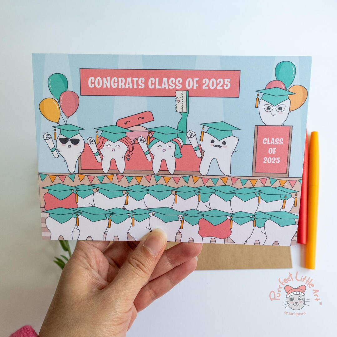 Dental Graduation Card | Class of 2025 | Dental Hygienist Gift ...