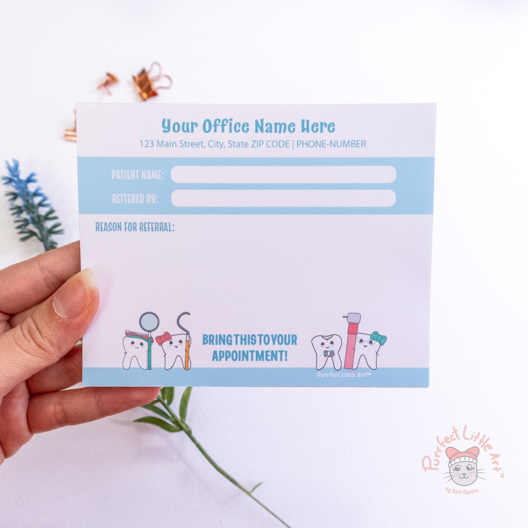 Personalized Dental Referral Notepad: Pediatric Dentist Office - Etsy