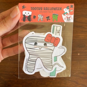 Tooth Halloween Sticker Pack | Dental Hygienist Halloween Stickers ...