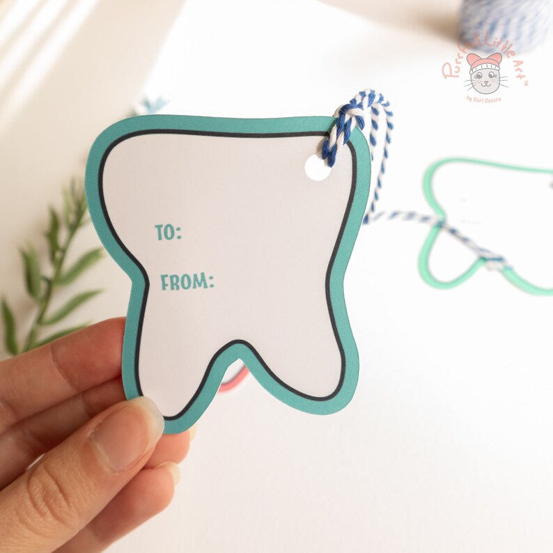 Tooth-shaped Gift Tags | Bundle-pack | Dental Hygienist Gift | Gift Tag ...