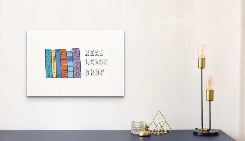Read, Learn, Grow Digital Horizontal Poster, Classroom Decor, English ...