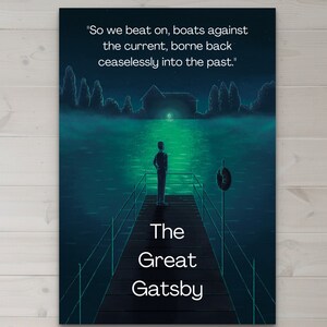 The Great Gatsby Digital Vertical Poster, F Scott Fitzgerald, Green ...