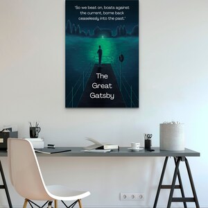 The Great Gatsby Digital Vertical Poster, F Scott Fitzgerald, Green ...